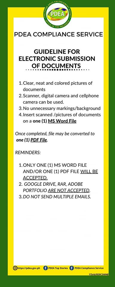 PDEA Compliance Service Guideline for Electronic Submission of ...