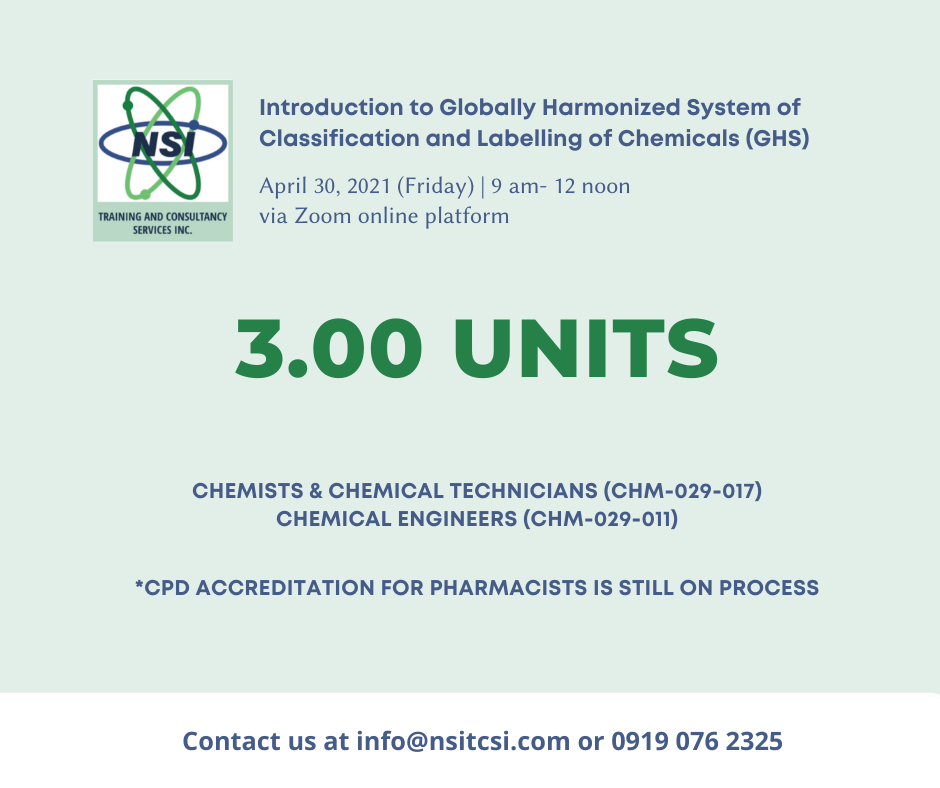 Registration for the Introduction to Globally Harmonized System of ...