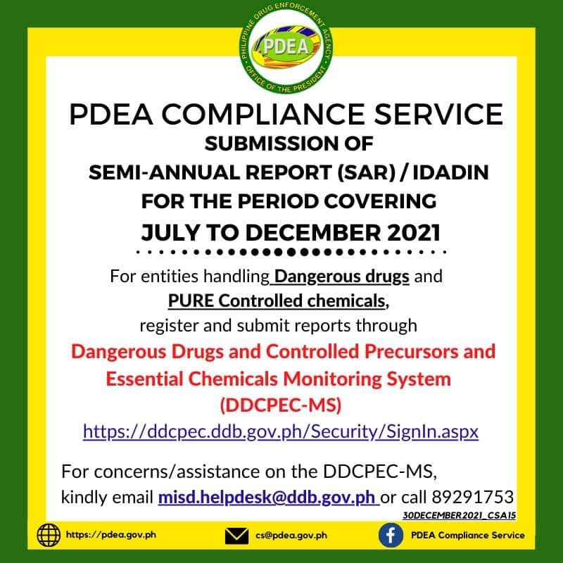 Submission of Semi-Annual Report (SAR)/ IDADIN for the period July to ...